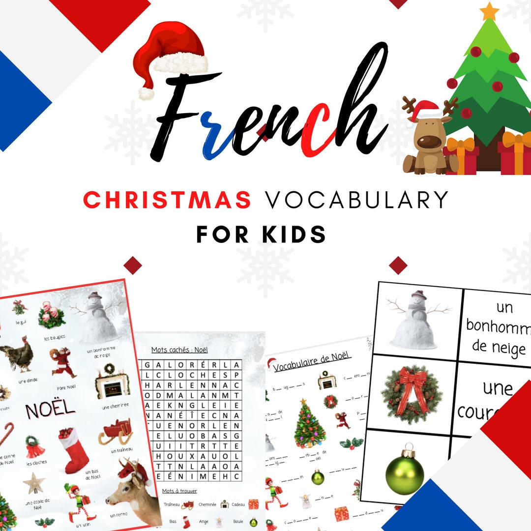 Activités de vocabulaire de Noël FRANÇAIS pour les ENFANTS Flashcards ...