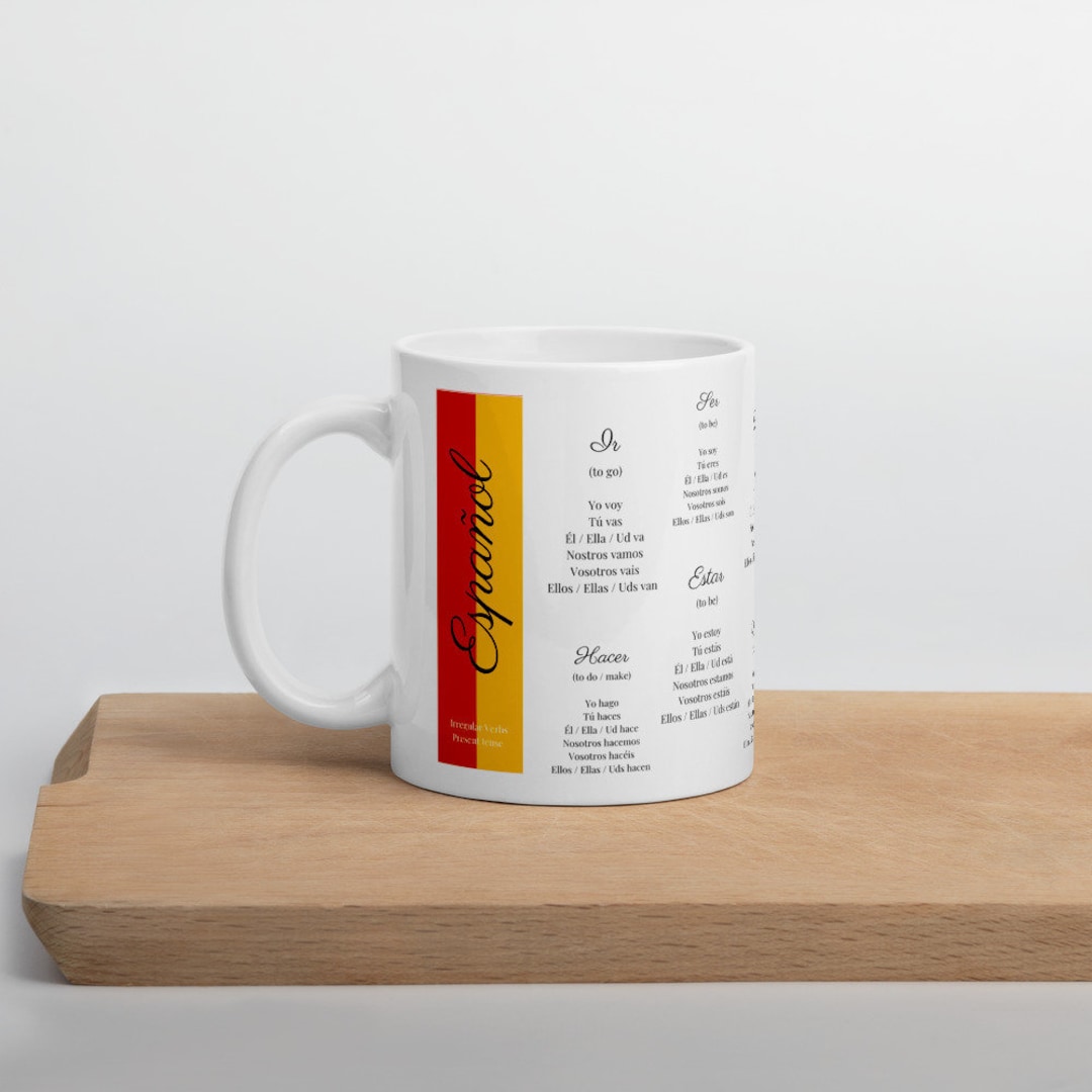 Spanish Verbs Coffee Mug, Spanish Language Learning Gift - Etsy