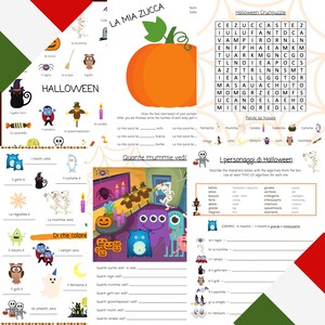 ITALIAN Halloween Printable Vocabulary Activities for KIDS! Flashcards ...