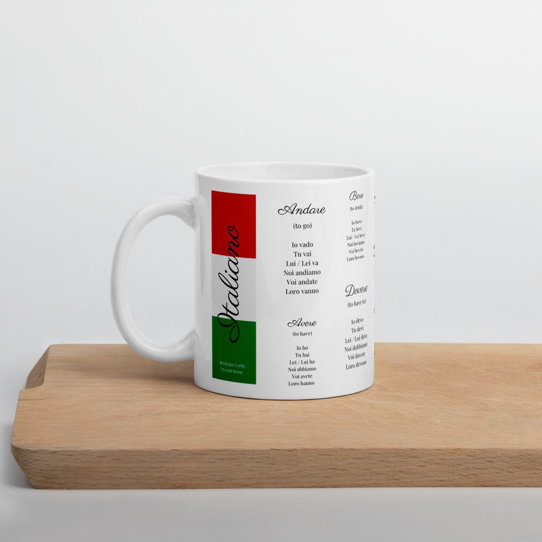 Italian Coffee Mug, Italian Verbs Mug, Italian Hack Mug Gift, Italian ...