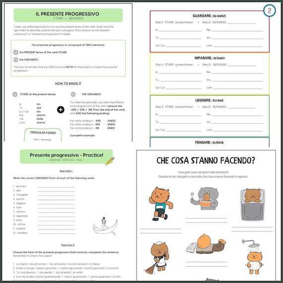 Hojas De Trabajo De Verbos Progresivos