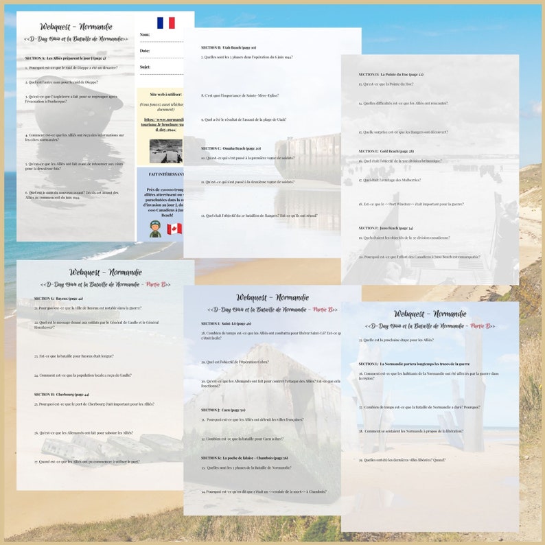 French Reading Comprehension - Bataille De Normandie Webquest - French ...