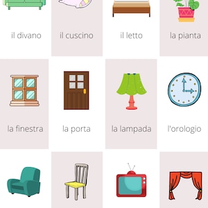 Vocabulario de la casa italiana/casa con preposiciones italianas ...
