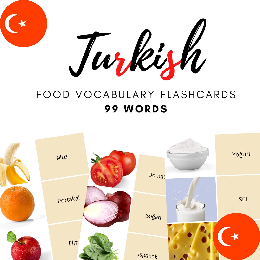 99 TURKISH Food Flashcards - PDF Download - Etsy