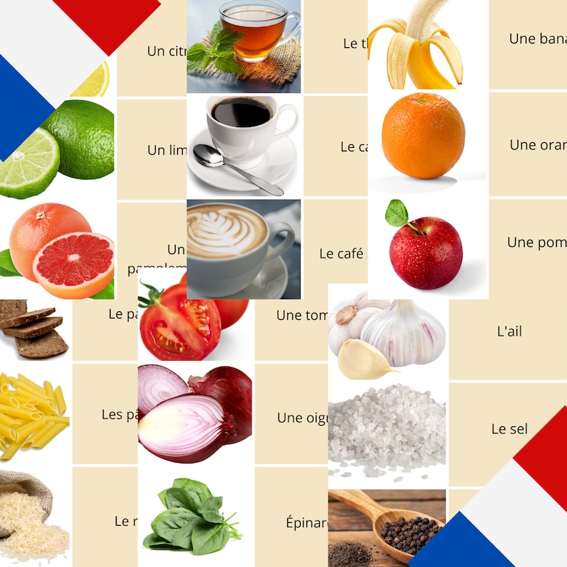 99 FRENCH Food Flashcards - PDF Download - Etsy
