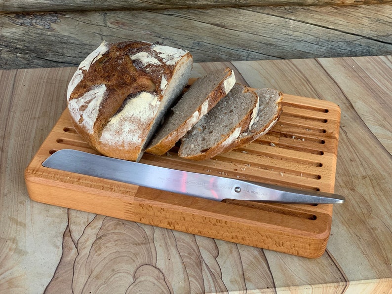 Tabla para cortar pan Tabla para cortar pan de madera maciza de haya ...