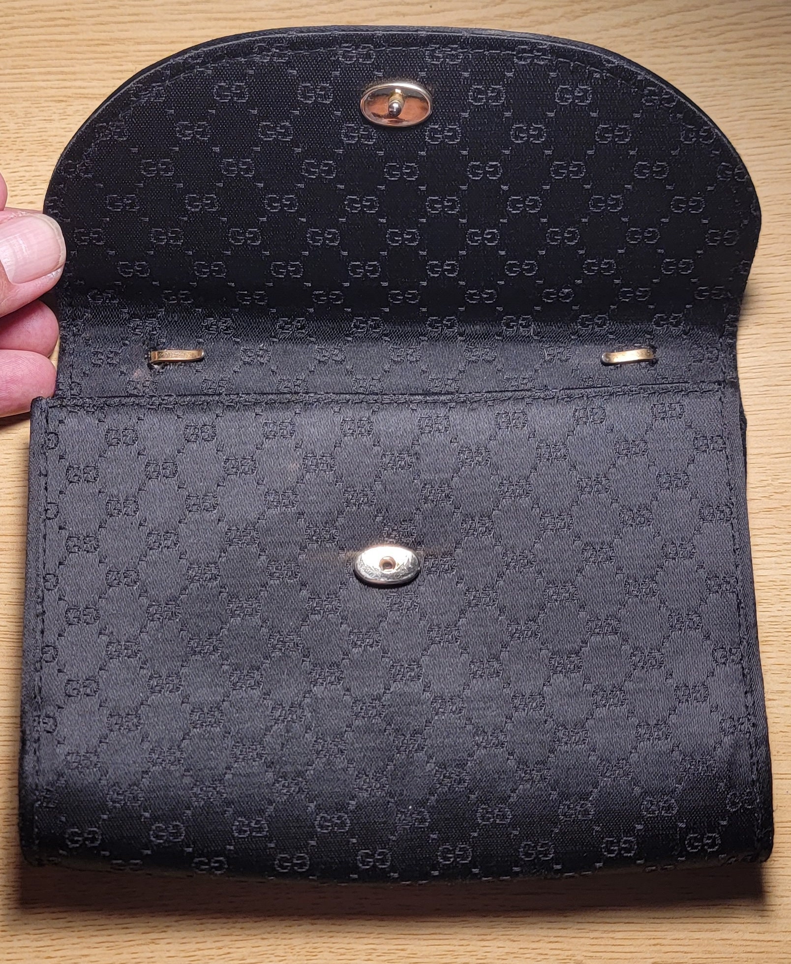 Vintage GUCCI Black Satin Evening Clutch Gold Gucci Hardware - Etsy