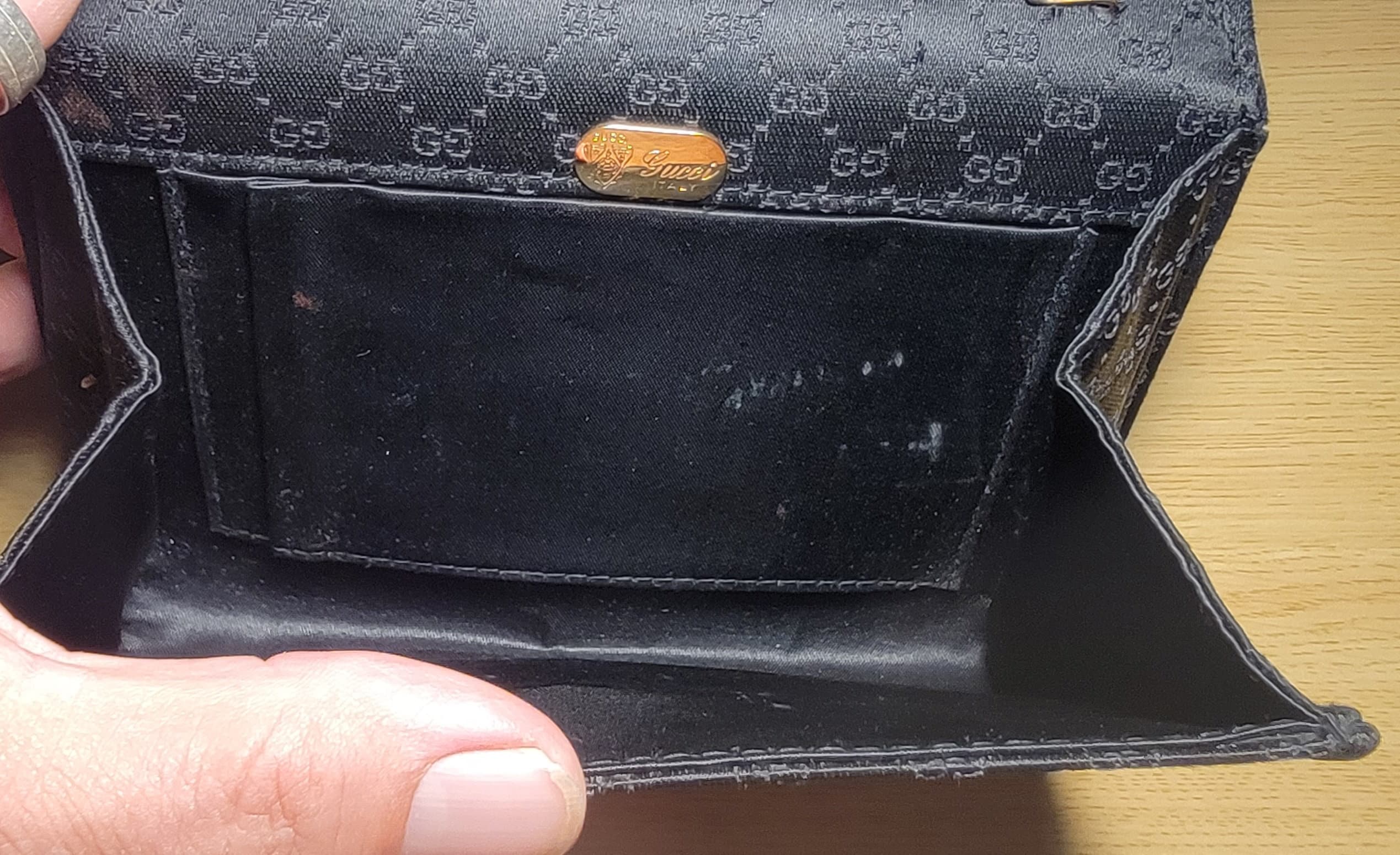 Vintage GUCCI Black Satin Evening Clutch Gold Gucci Hardware - Etsy