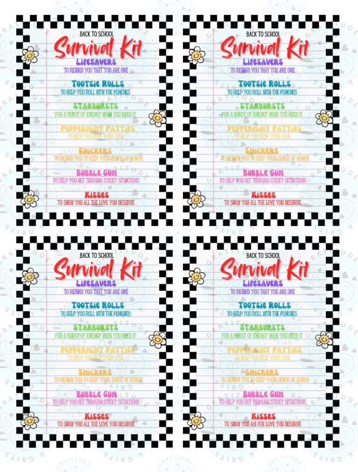 Back to School Survival Kit Printable - Etsy