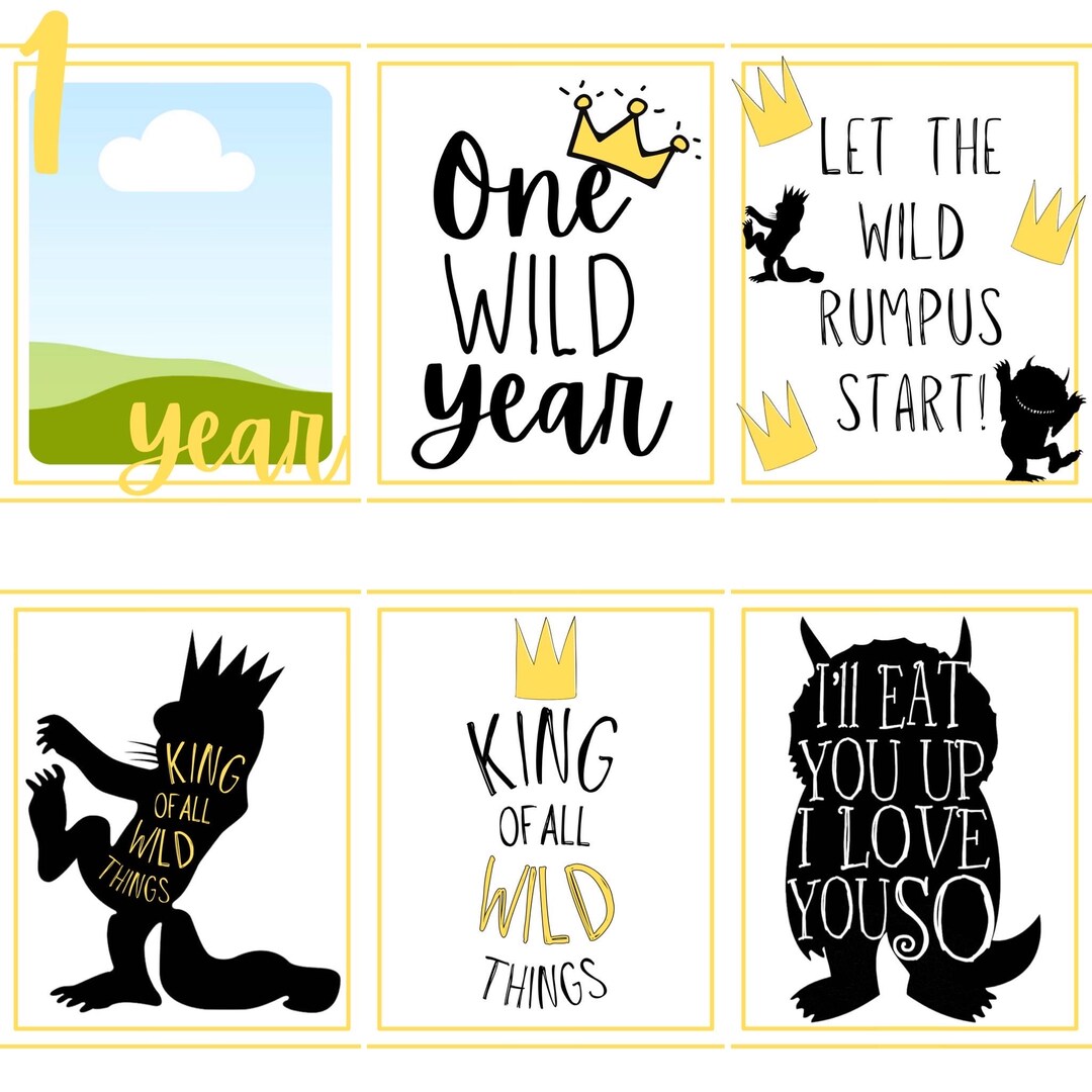 Where the Wild Things Are, Birthday Printables, First Birthday, Instant ...