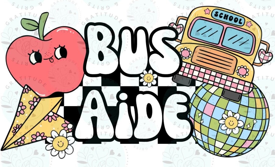 Trendy Bus Aide PNG: Back to School Graphic (digital Download) - Etsy