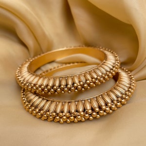 Antique Indian Gold Bangle Set, Bride Wedding Bangles, Indian Bridal ...