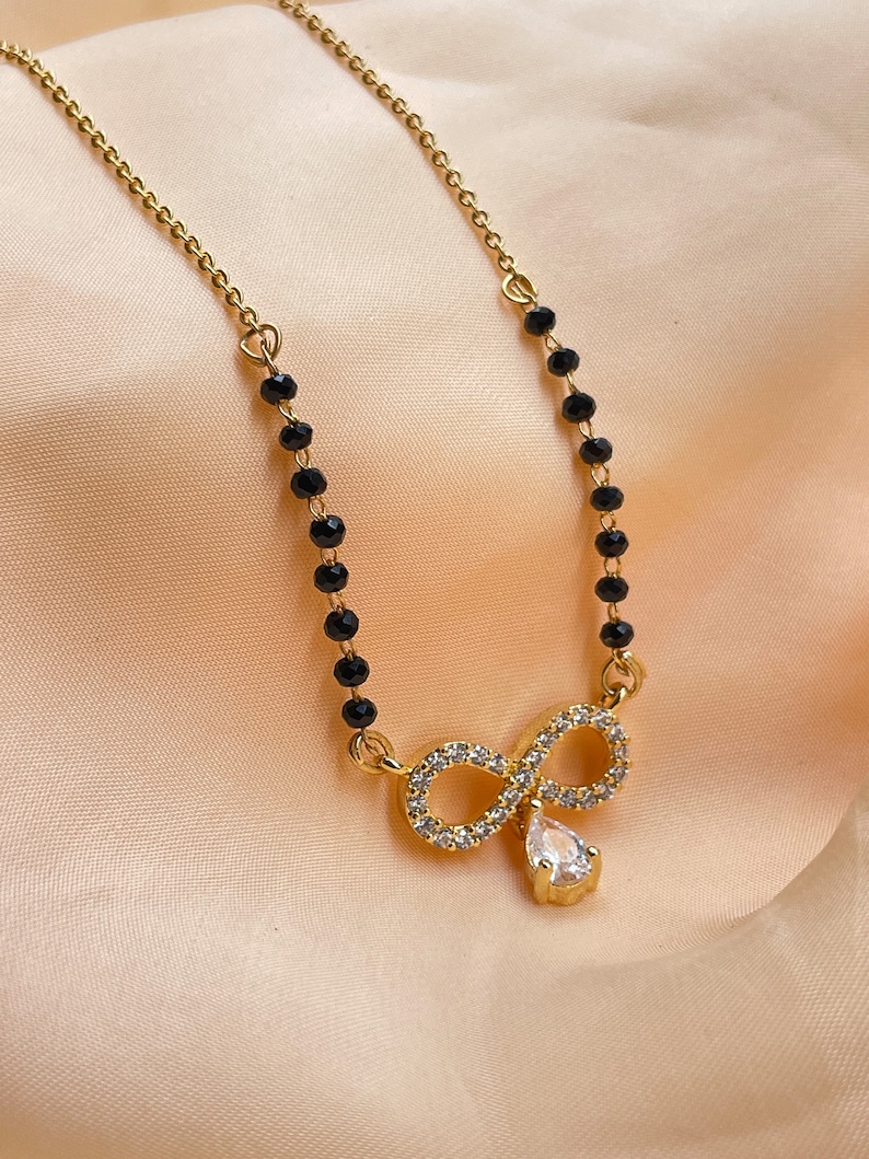 Infinity Mangalsutra Pendant, Diamond Style, Gold Plated - Etsy