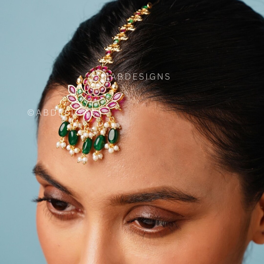 Antique Gold Plated Maang Tikka Traditional Antique Maang Tikka Gold ...