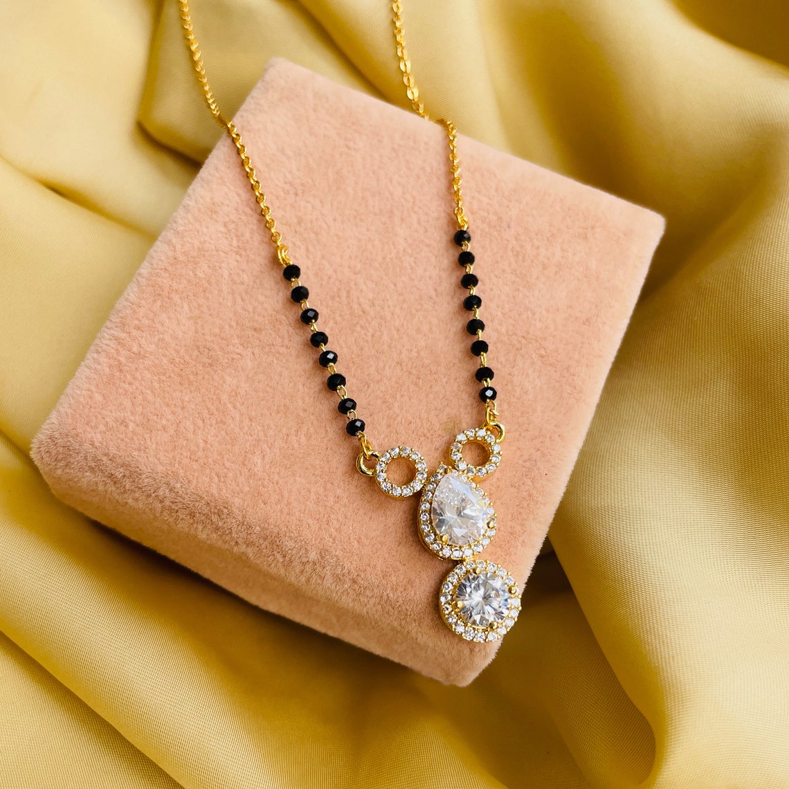 Katrina Kaif Inspired Mangalsutra, Gold Plated Brass Pendant, American ...