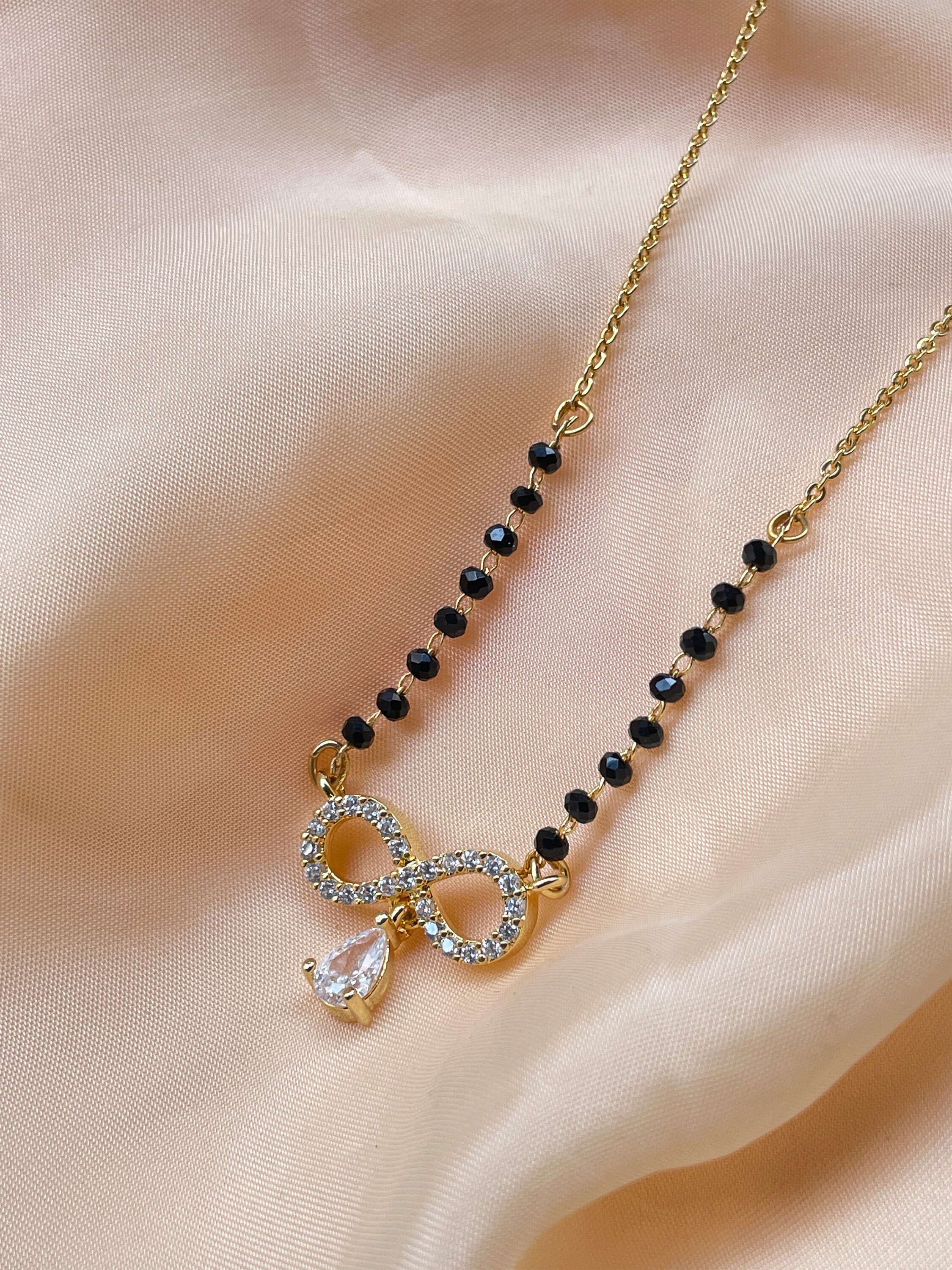 Infinity Mangalsutra Pendant, Diamond Style, Gold Plated - Etsy