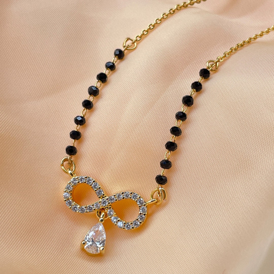 Infinity Mangalsutra Pendant, Diamond Style, Gold Plated - Etsy