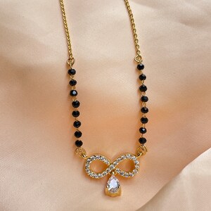 Infinity Mangalsutra Pendant, Diamond Style, Gold Plated - Etsy