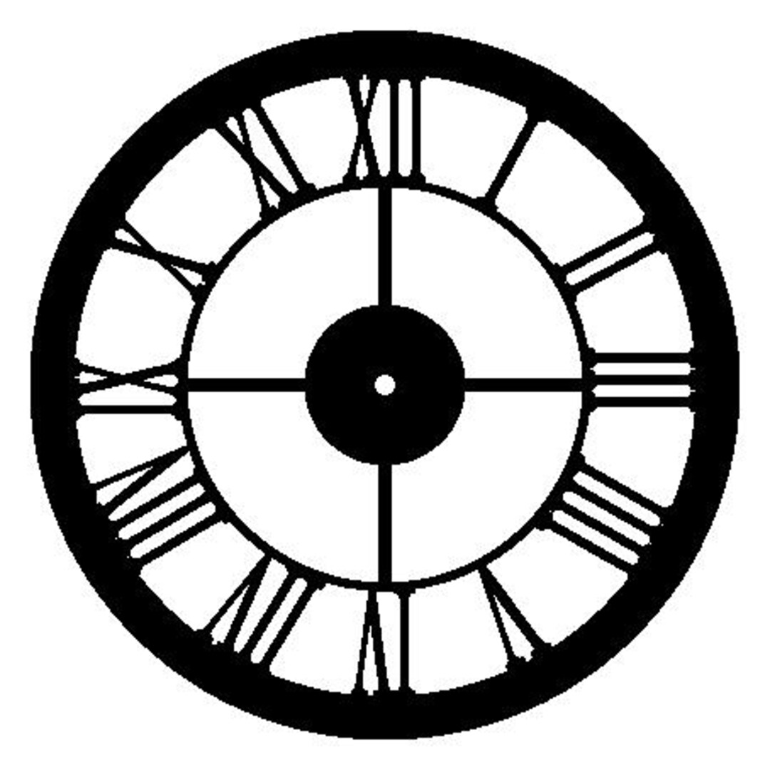 Roman Numeral Clock Face Laser Cut SVG DFX AI Files for Laser Cutting ...