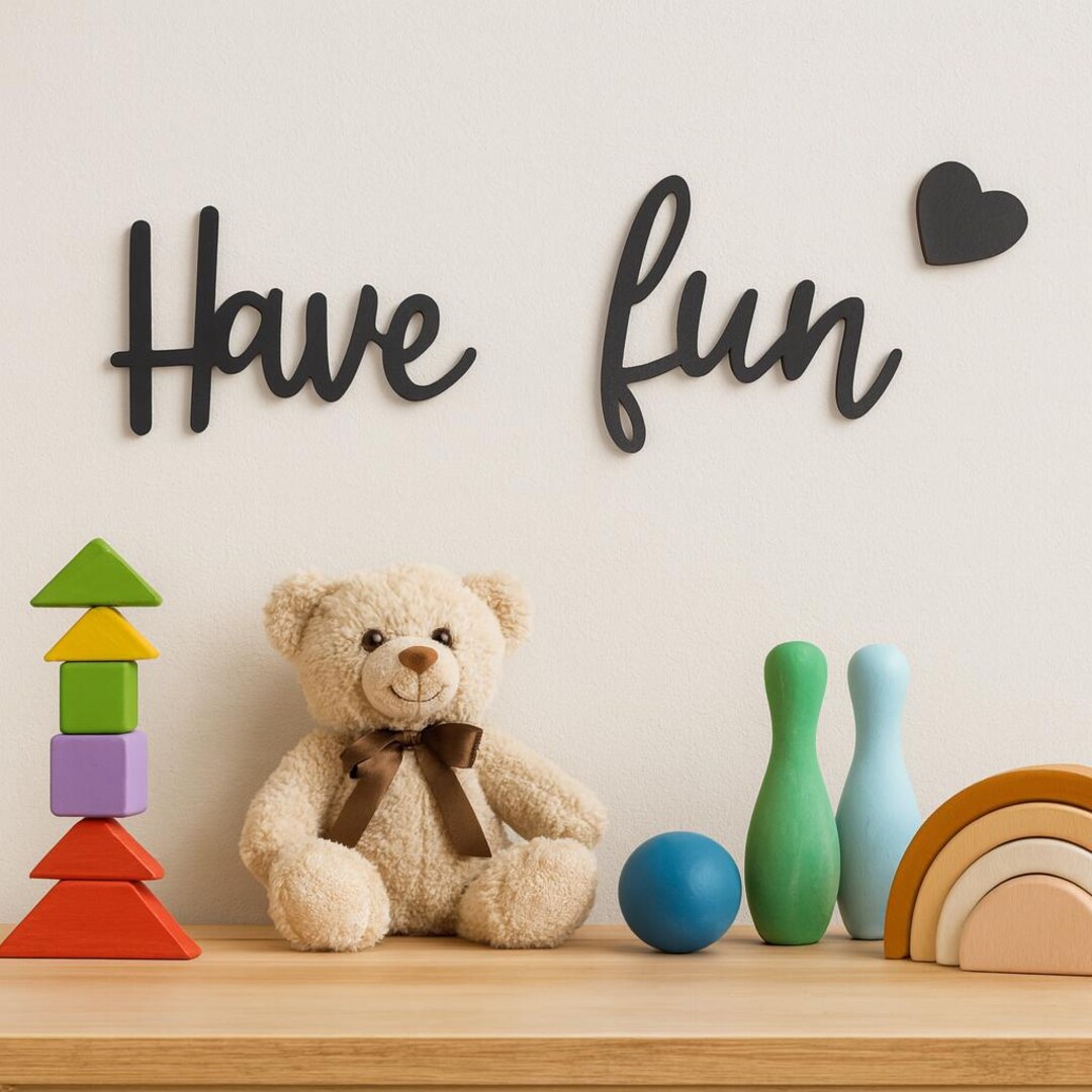 Have Fun Wooden Wall Sign – Playroom Quote – Plywood Kids Room Decor ...