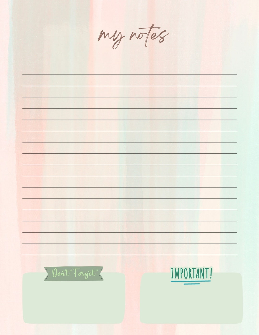 Colorful My Notes Planner - Etsy
