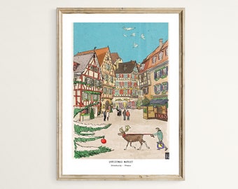 French Christmas Wall Art - Etsy