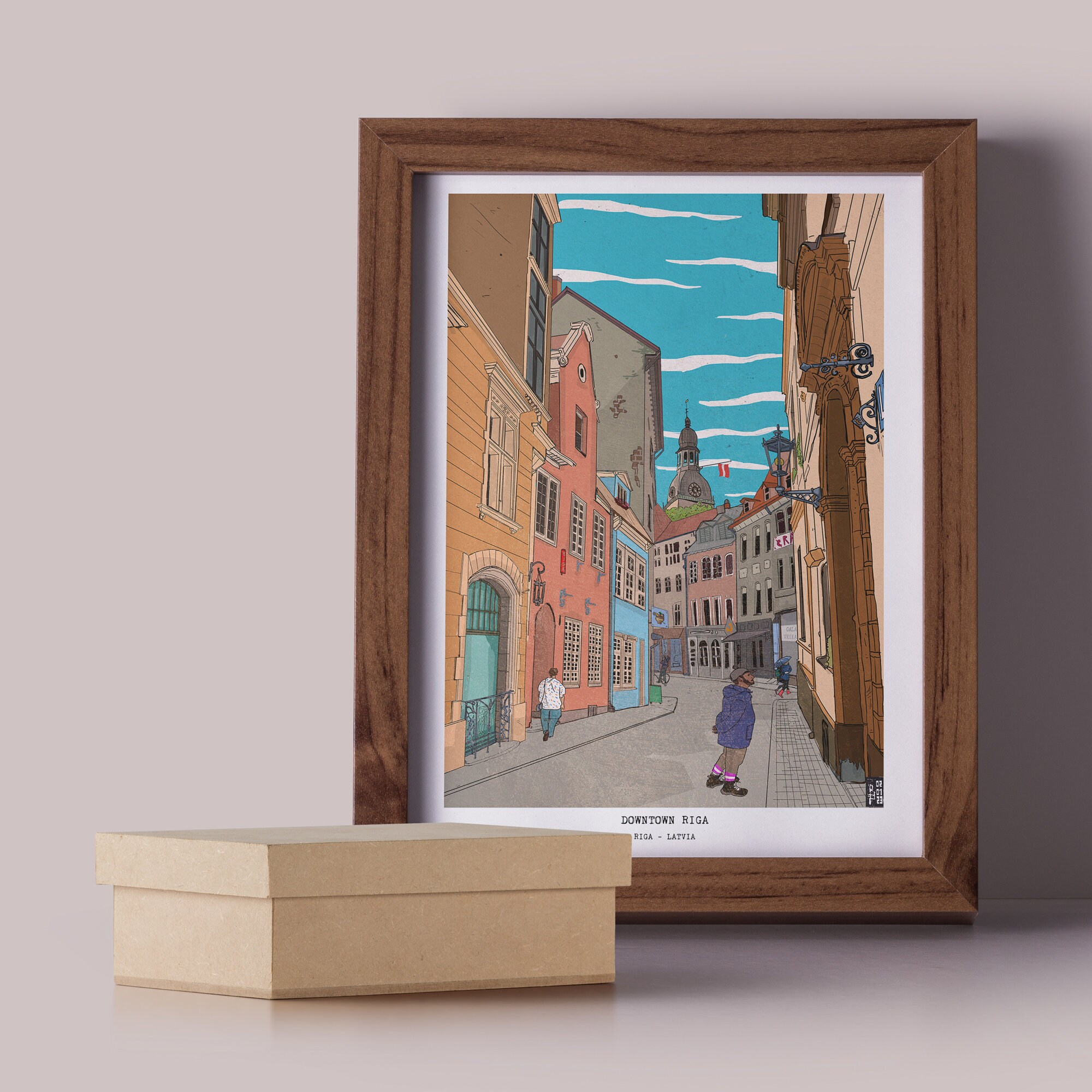 Downtown Riga Latvia Large Art Print, Latvia Travel Art, Latvian Wall ...