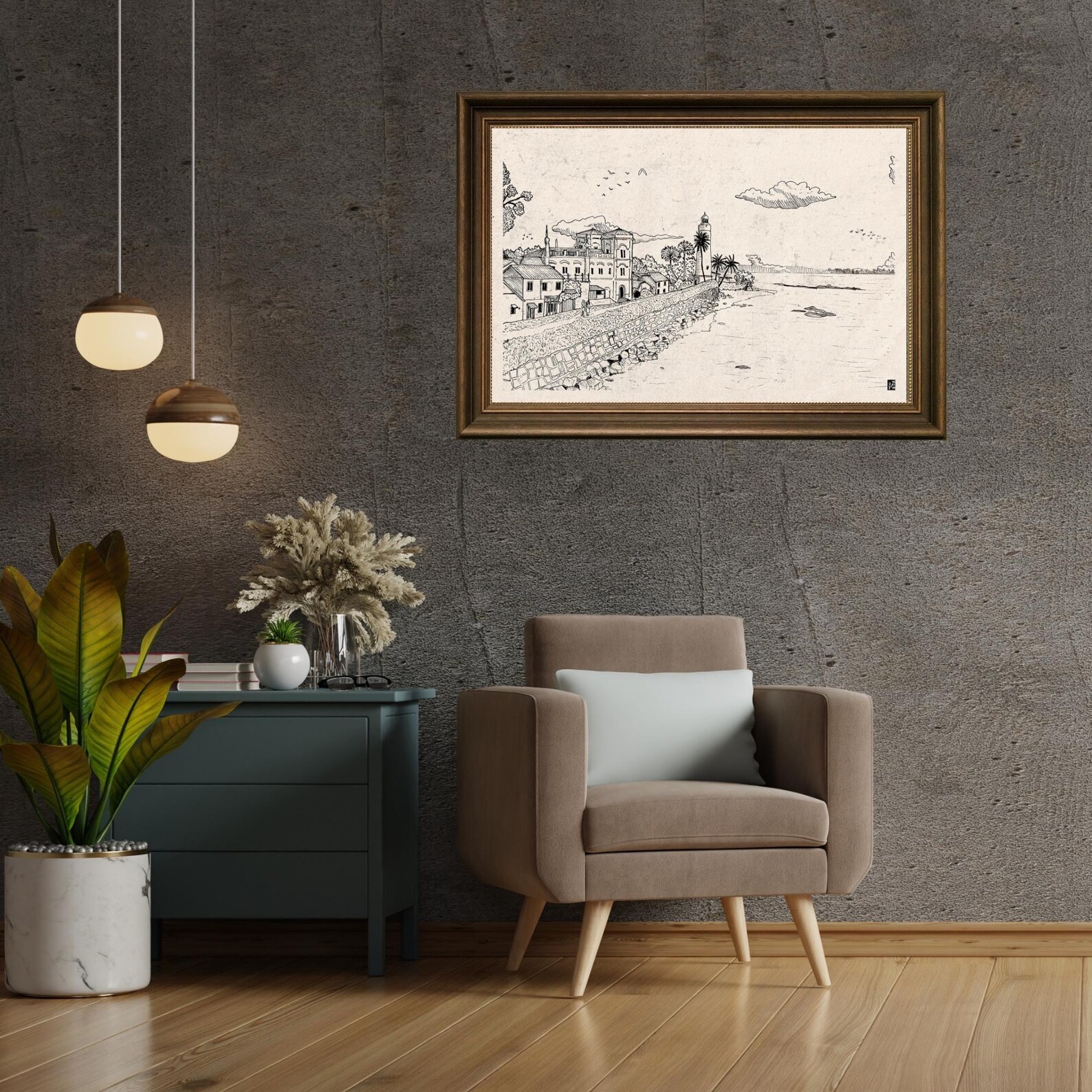 Galle Dutch Fort Sri Lanka Art, Galle Landscape Print, Pen Ink ...