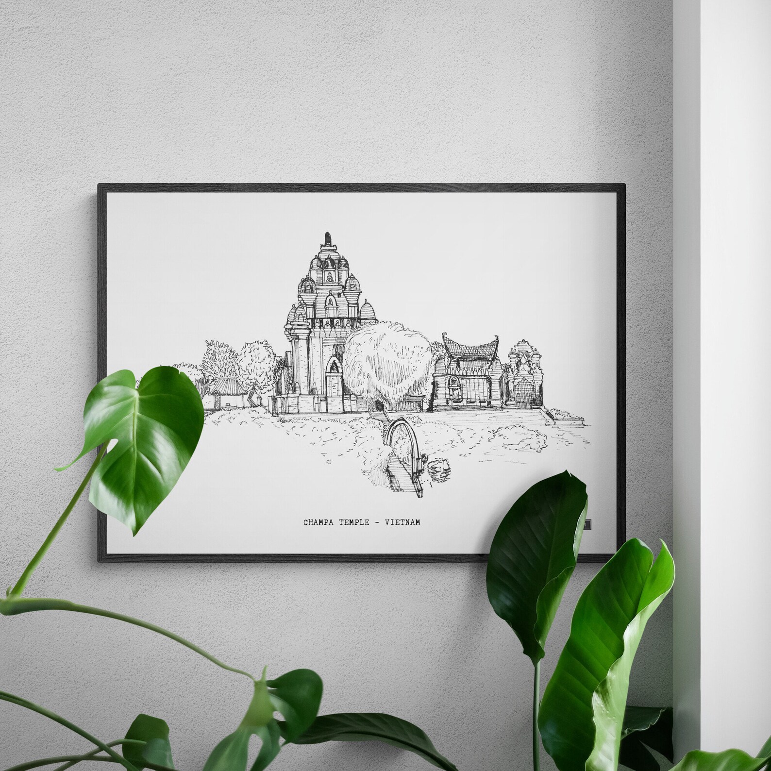 Vietnam Travel Art Print, Champa Temple Vietnam, Vietnamese Culture Art ...