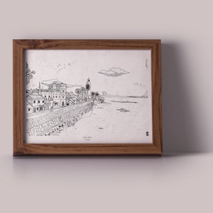 Galle Dutch Fort Sri Lanka Art, Galle Landscape Print, Pen Ink ...