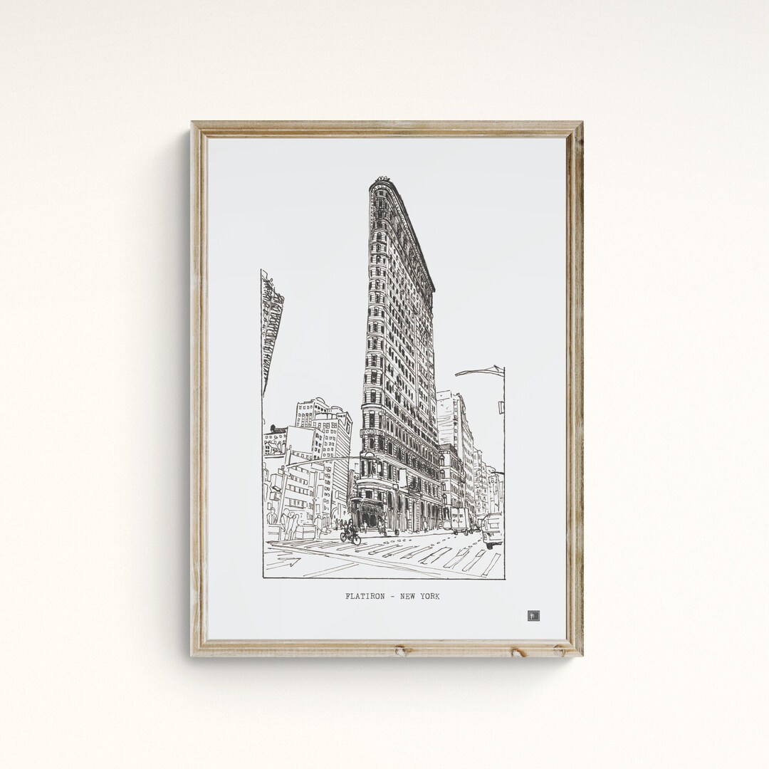 New York City Art Print Flatiron Building Cityscape Wall Art - Etsy