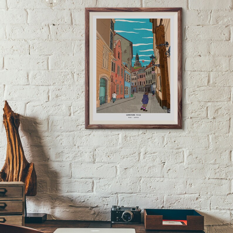 Downtown Riga Latvia Large Art Print Latvia Travel Art - Etsy