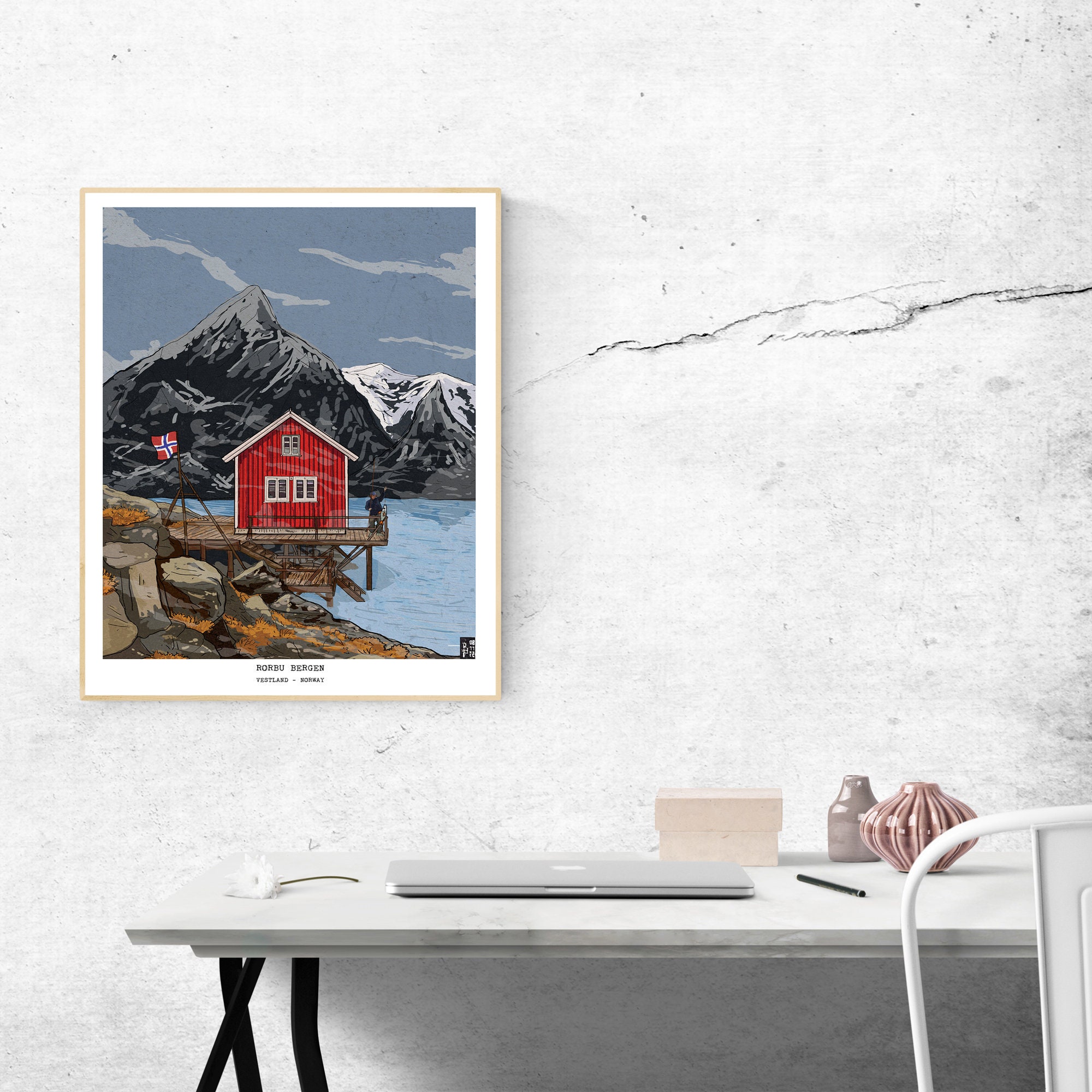 Bergen Norway Large Art Print, Norway Travel Print, Norway Fjord ...