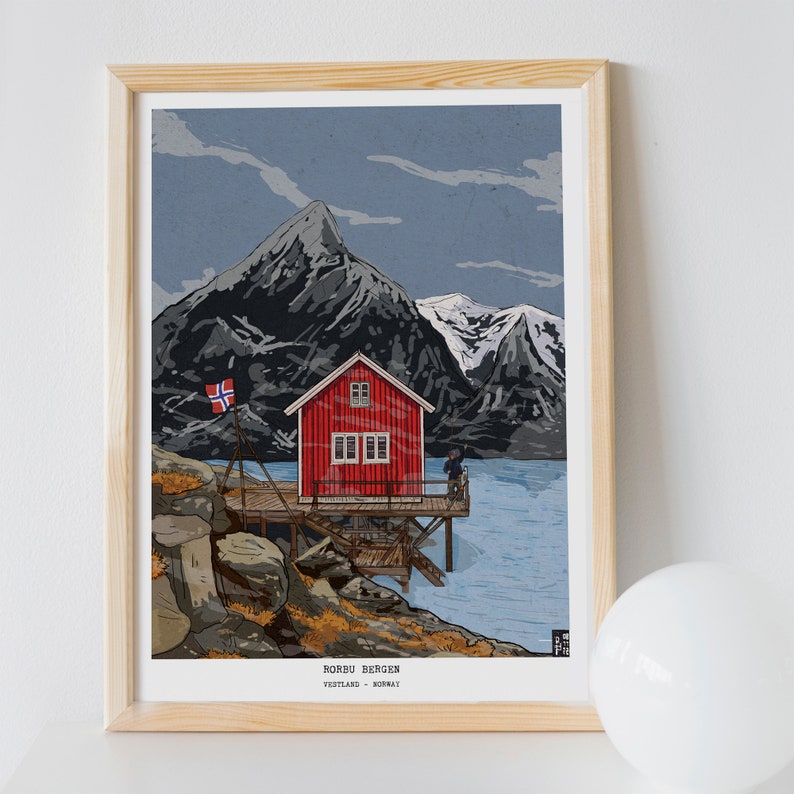 Bergen Norway Large Art Print, Norway Travel Print, Norway Fjord ...