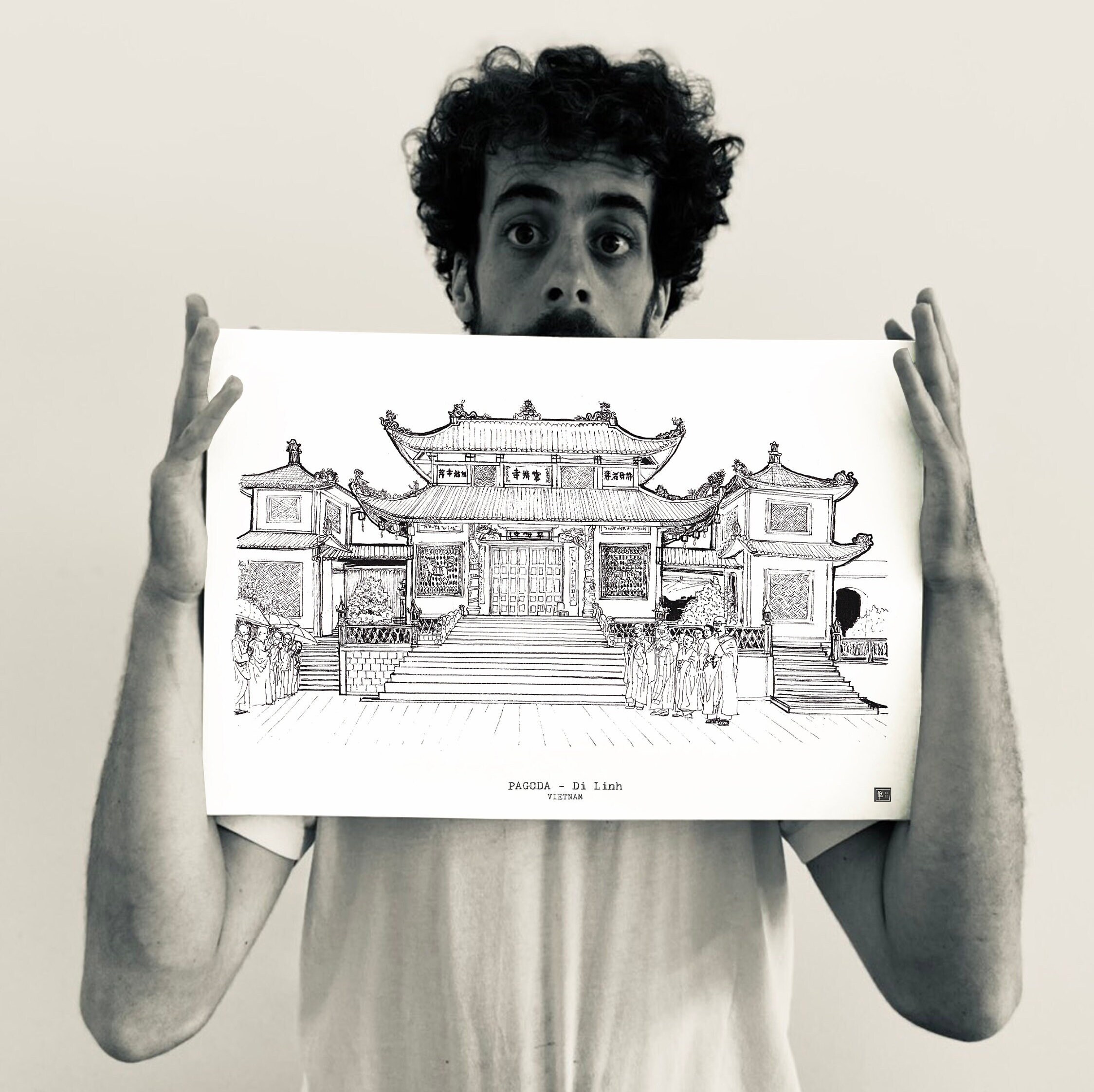 Vietnam Art Print, Architecture Print, Vietnamese Pagoda Dilinh Vietnam ...