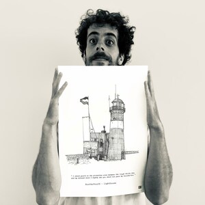 Netherlands Print Dutch Lighthouse Art Print Fine Line Art - Etsy