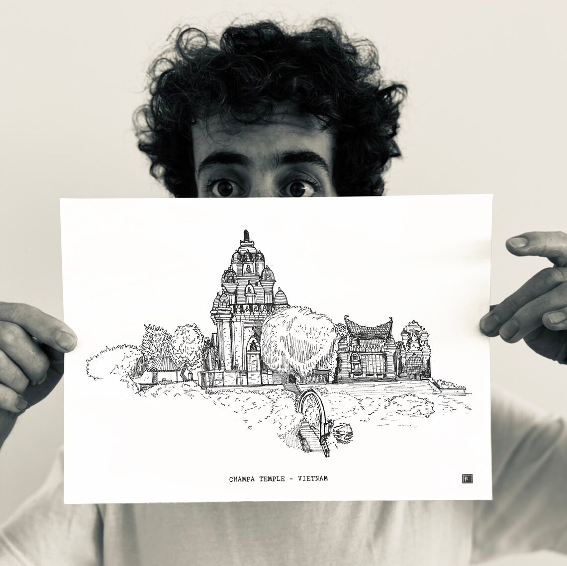 Vietnam Travel Art Print Champa Temple Vietnam Vietnamese - Etsy