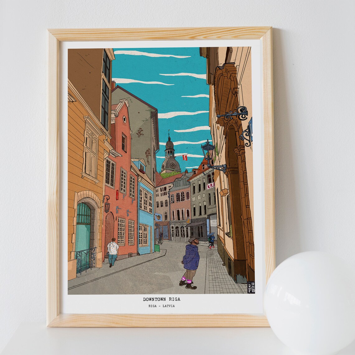 Downtown Riga Latvia Large Art Print, Latvia Travel Art, Latvian Wall ...