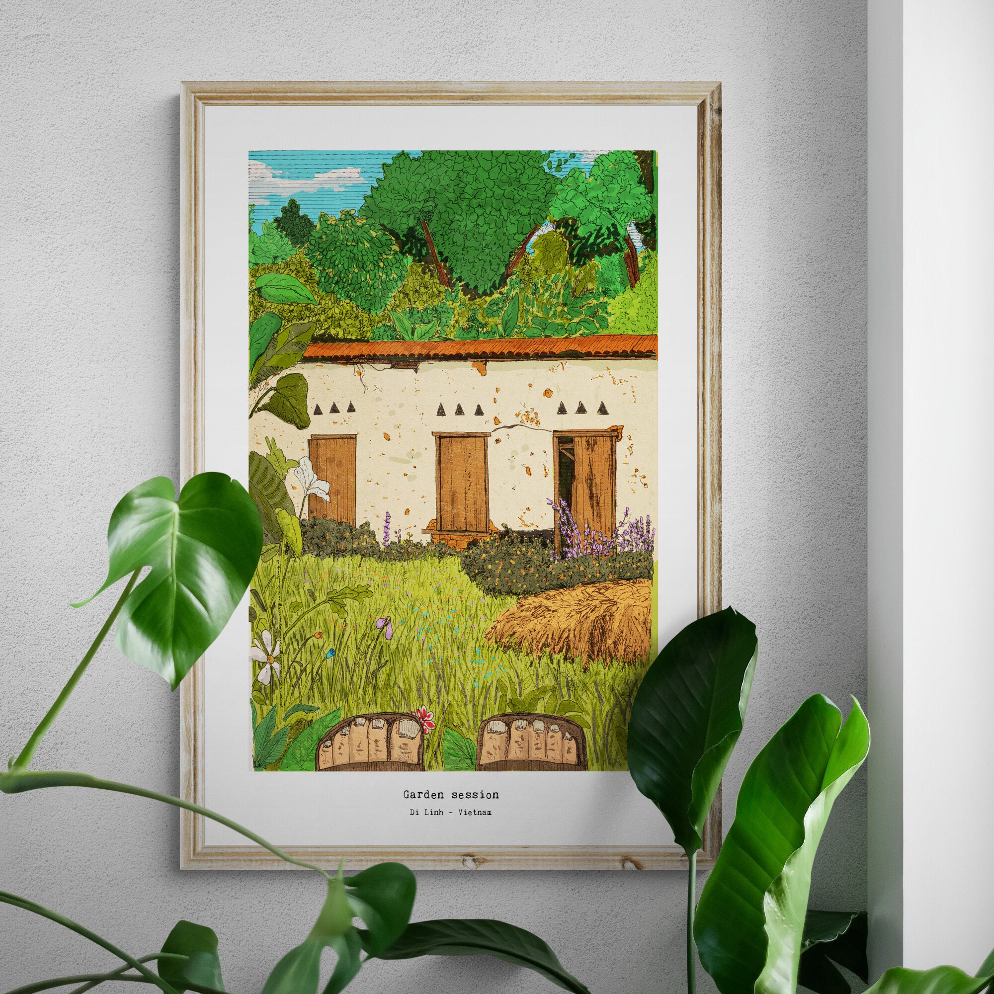 Garden Session Art Print Garden Art Illustration Botanical - Etsy