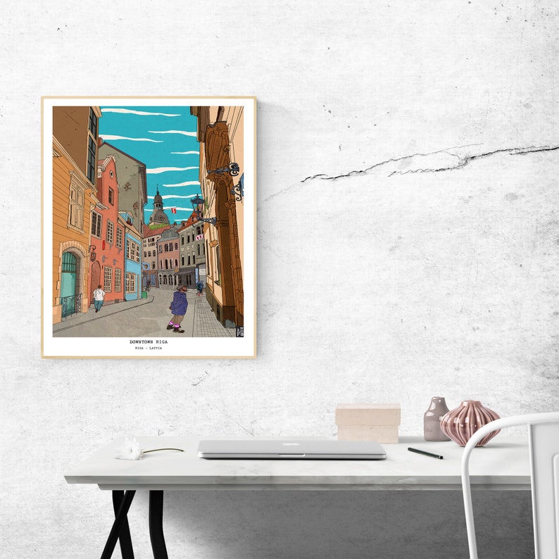Downtown Riga Latvia Large Art Print, Latvia Travel Art, Latvian Wall ...