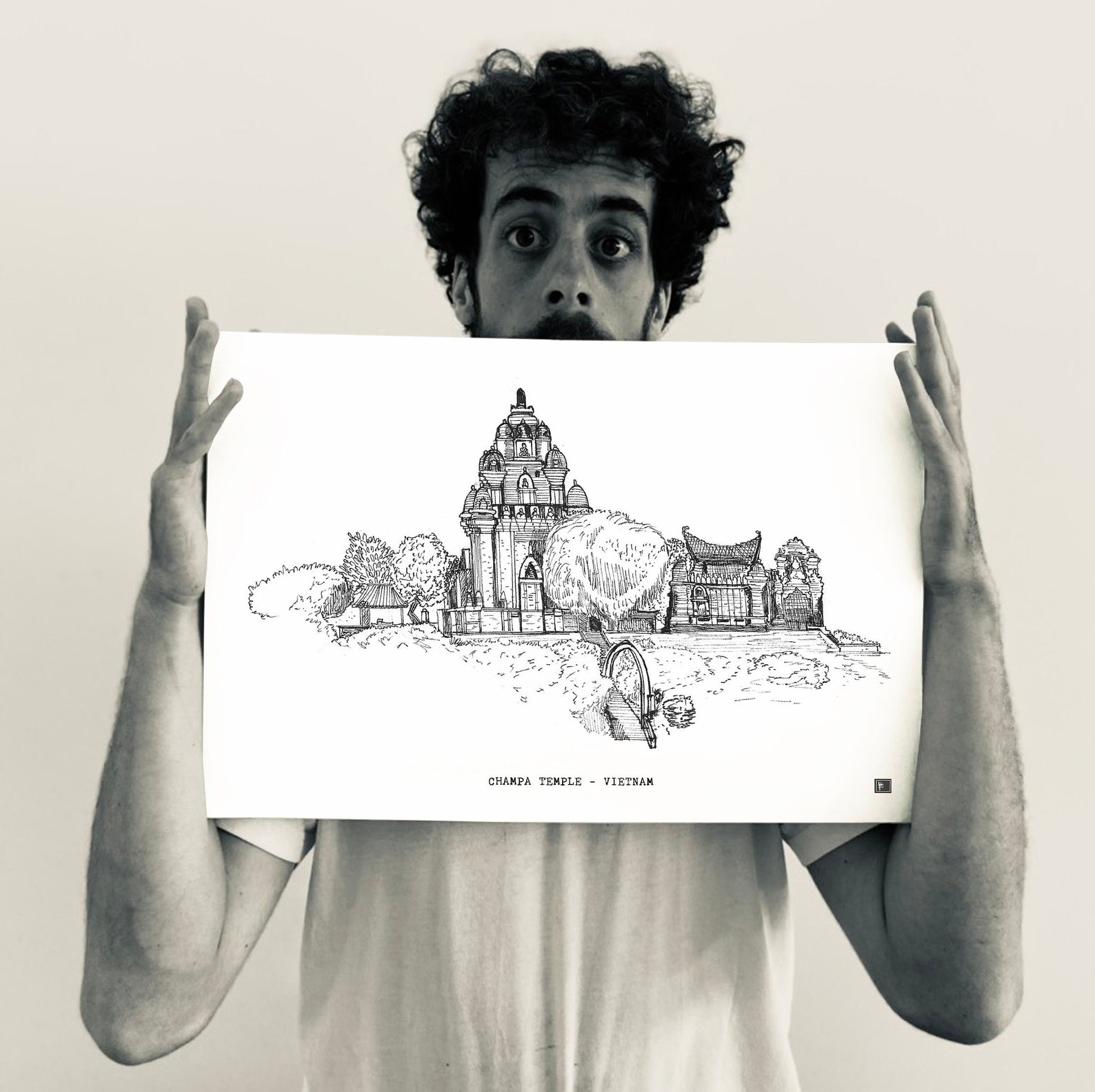 Vietnam Travel Art Print Champa Temple Vietnam Vietnamese - Etsy