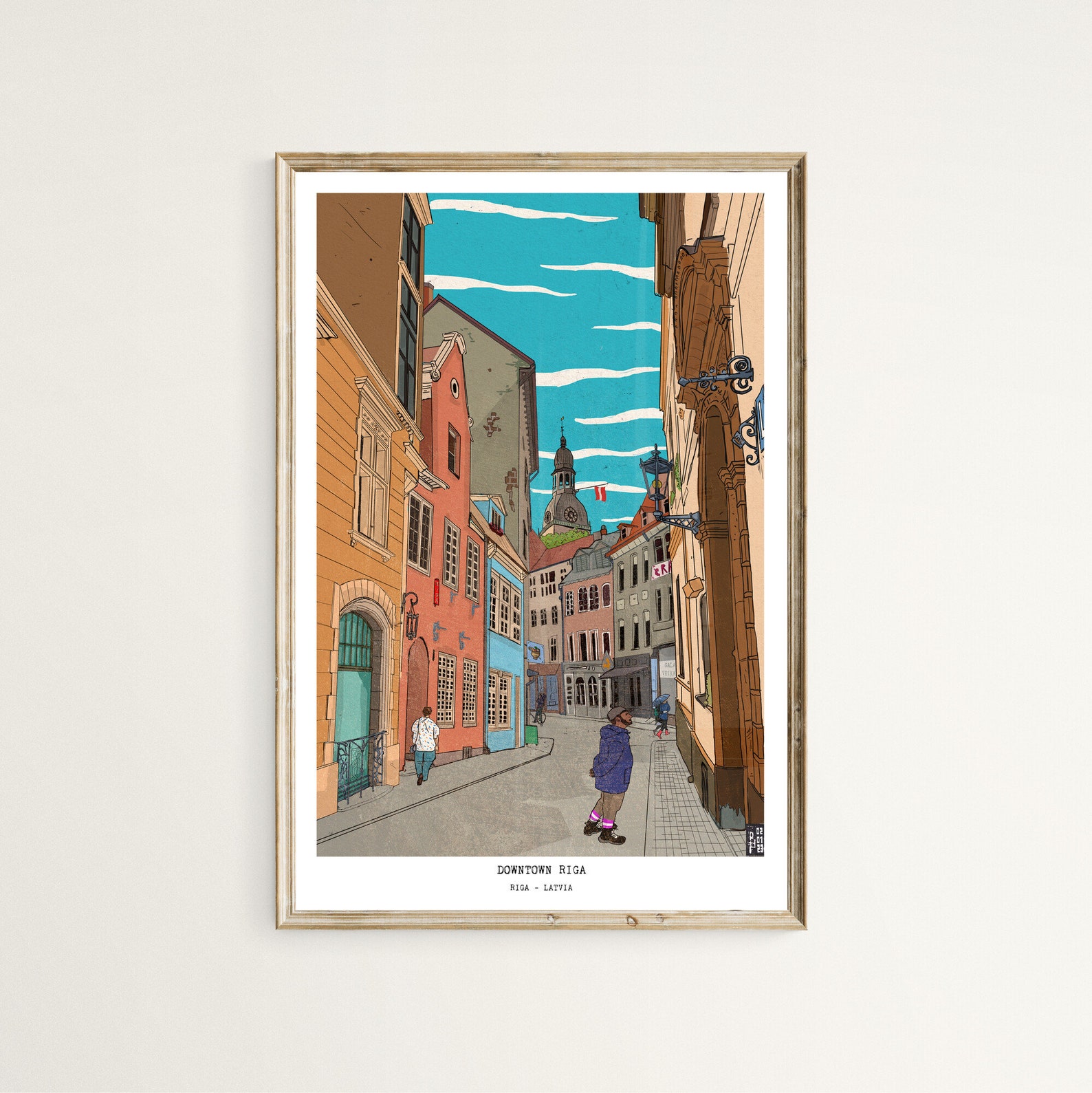 Downtown Riga Latvia Large Art Print, Latvia Travel Art, Latvian Wall ...