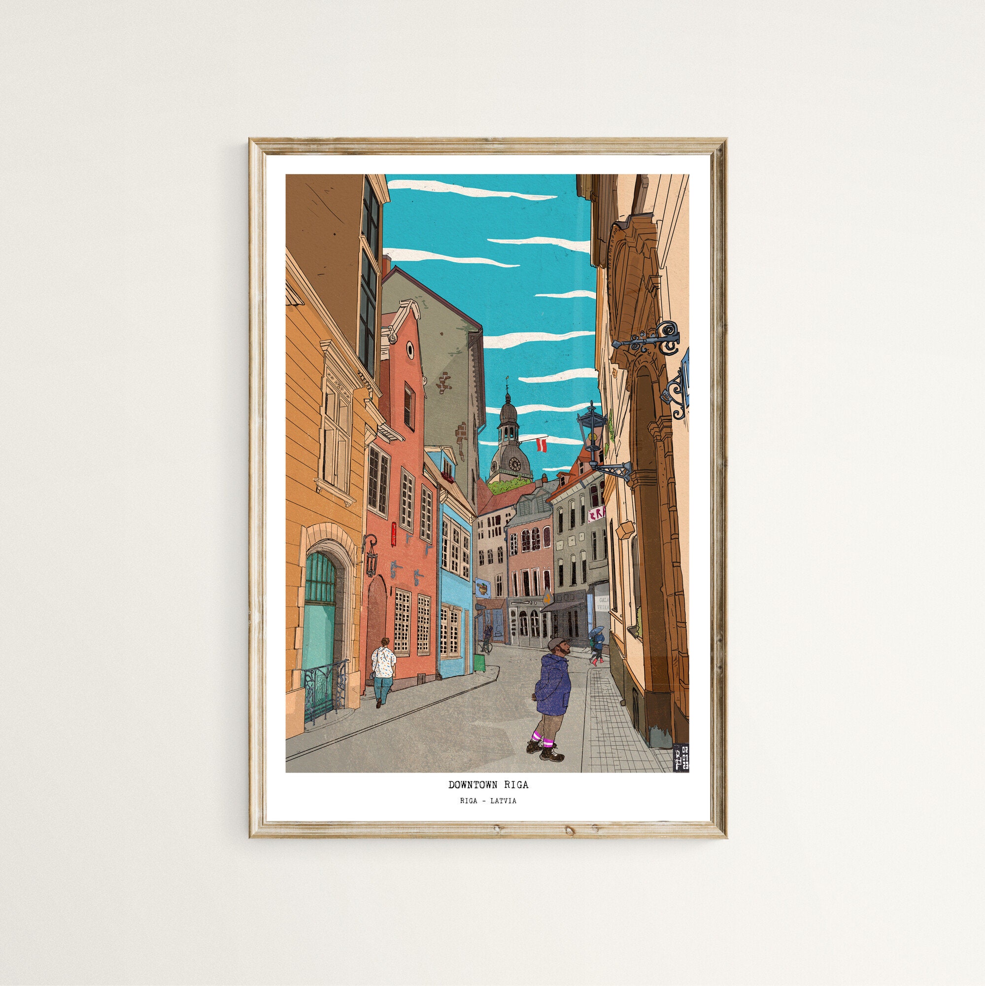 Downtown Riga Latvia Large Art Print, Latvia Travel Art, Latvian Wall ...