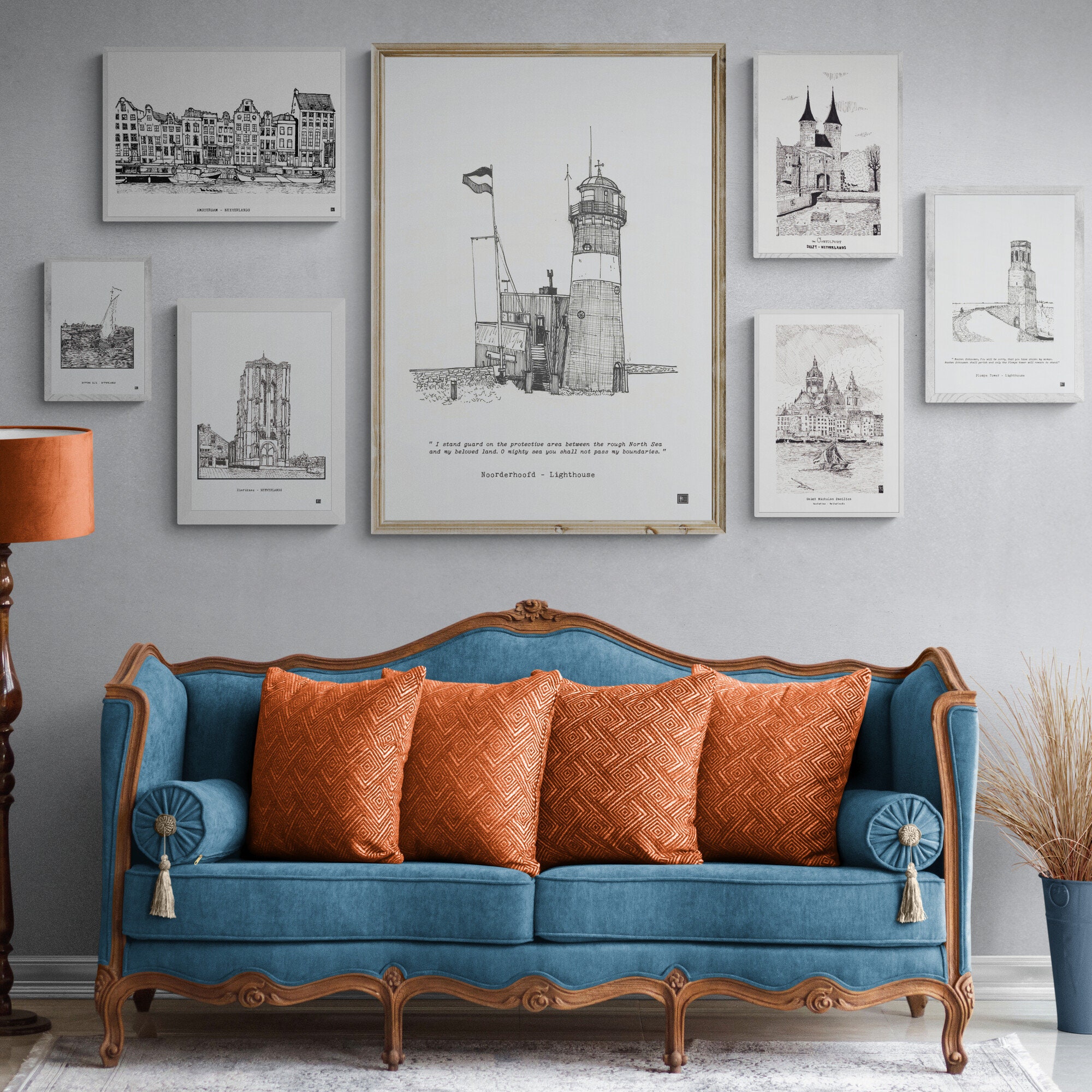 Netherlands Print Dutch Lighthouse Art Print Fine Line Art - Etsy Australia