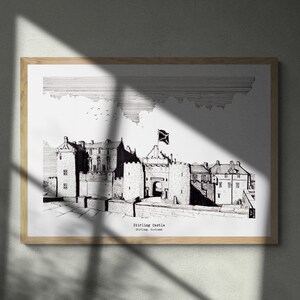 Scotland Stirling Castle Print Art, Architecture Sketch Print, Pen ...