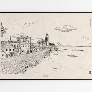 Galle Dutch Fort Sri Lanka Art, Galle Landscape Print, Pen Ink ...