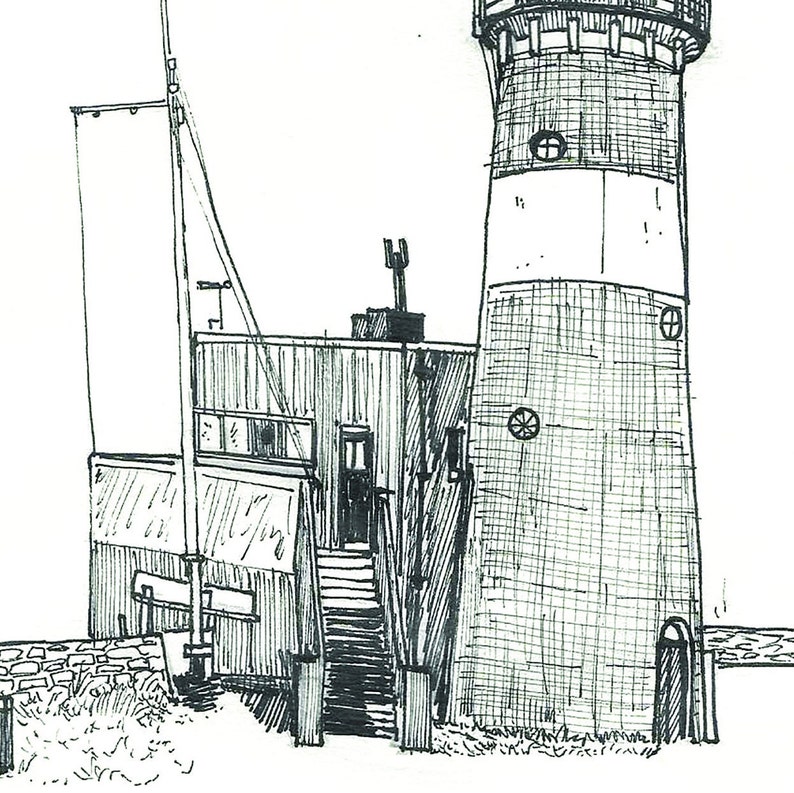 Netherlands Print Dutch Lighthouse Art Print Fine Line Art - Etsy