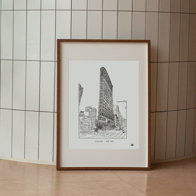 New York City Art Print, Flatiron Building Cityscape Wall Art, NYC Fine ...