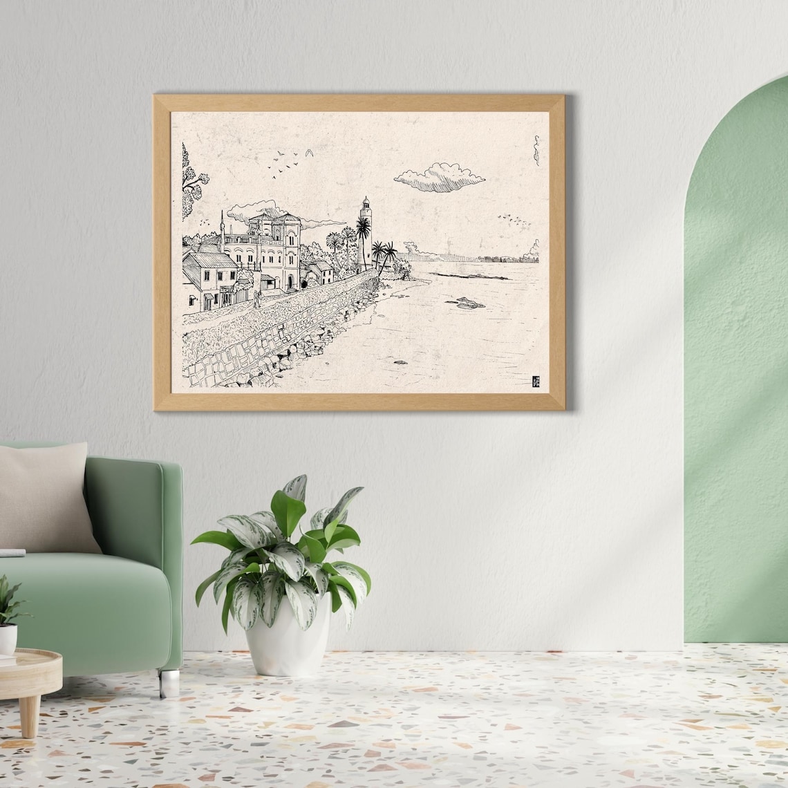 Galle Dutch Fort Sri Lanka Art, Galle Landscape Print, Pen Ink ...
