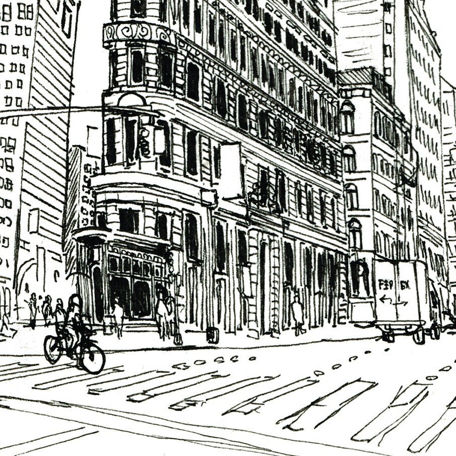 New York City Art Print, Flatiron Building Cityscape Wall Art, NYC Fine ...